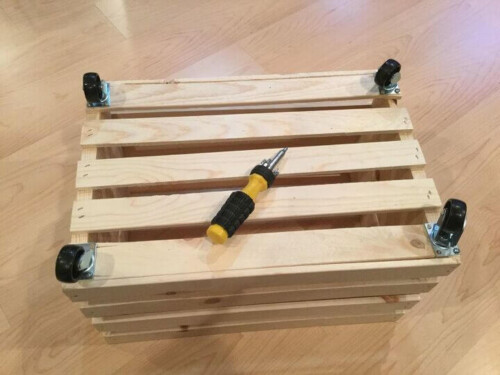 Easy and Inexpensive DIY Rolling Storage Crate - Chas' Crazy Creations