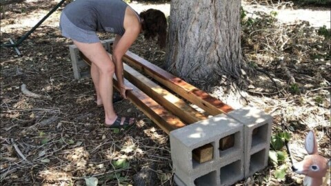 How To Make A DIY Cinderblock Bench - Chas' Crazy Creations