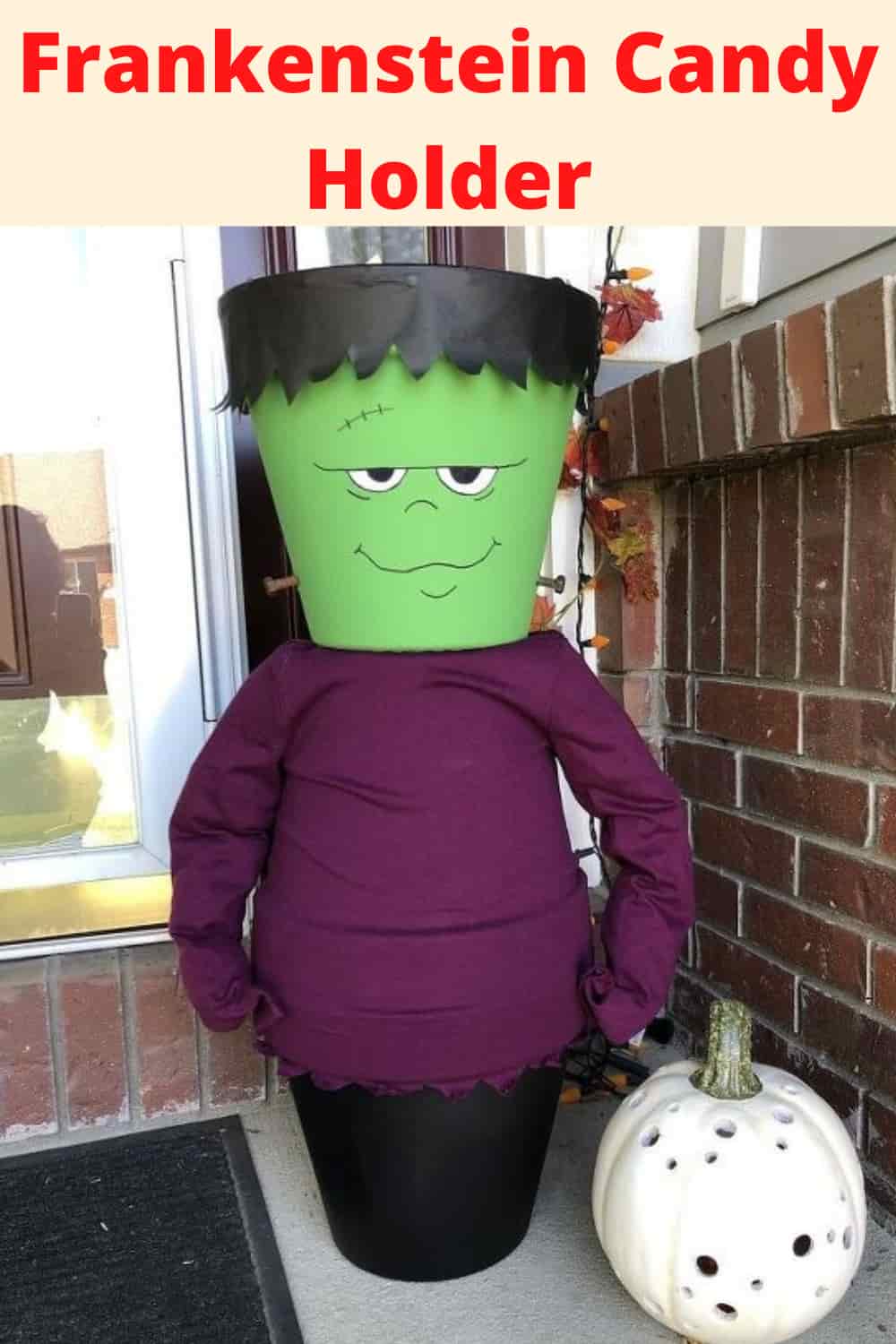 Easy and Cute Halloween DIY Frankenstein Candy Holder - Chas' Crazy ...