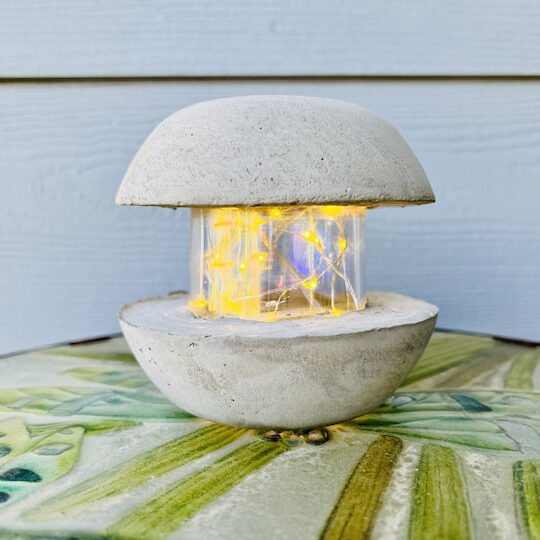 Super Cool and Easy DIY Dollar Tree Concrete Light - Chas' Crazy Creations