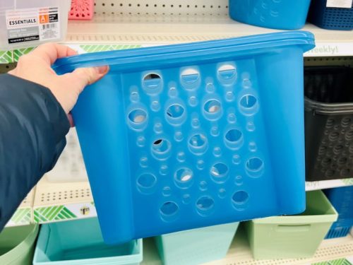 Easy DIY Dollar Tree Plastic Crate Shelves with Video - Chas' Crazy ...